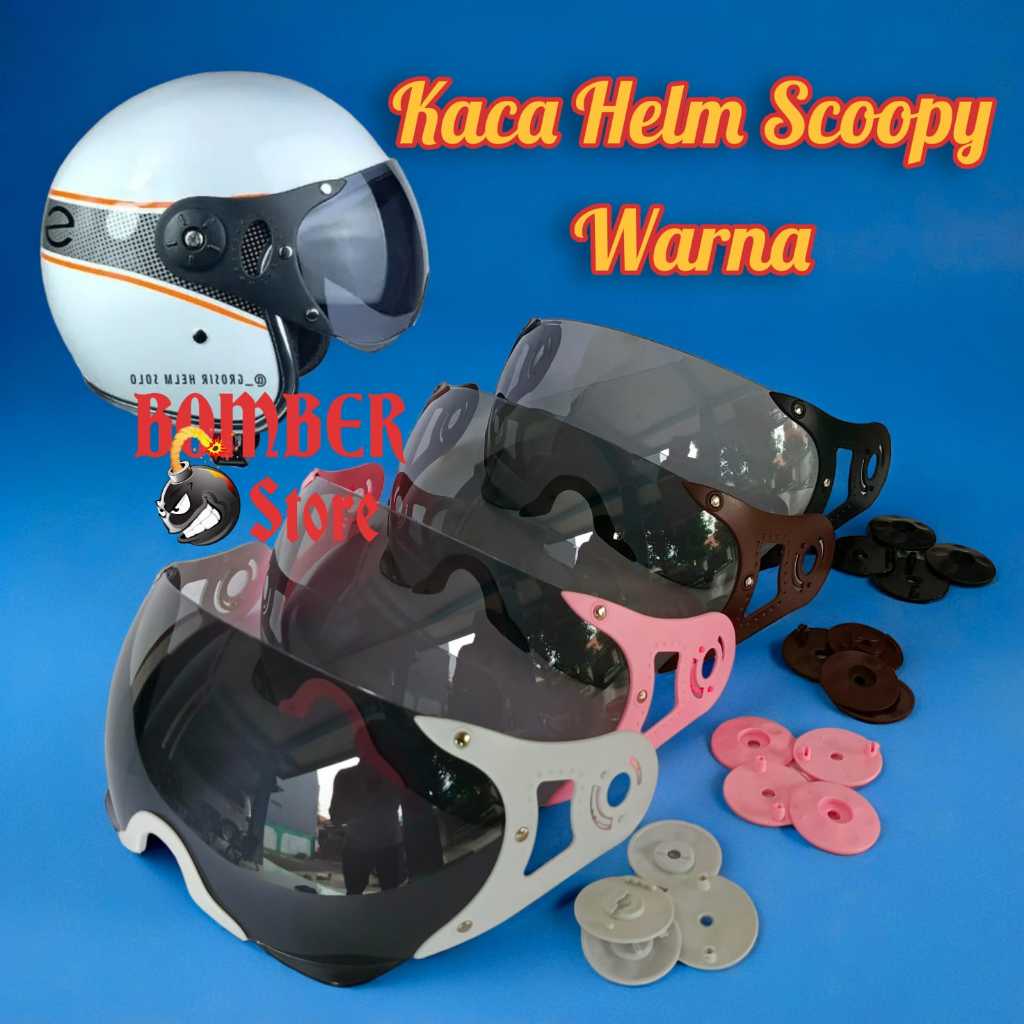 Jual Kaca Helm Honda Scoopy Pilot V2 Premium warna, Satu sett lengkap ...
