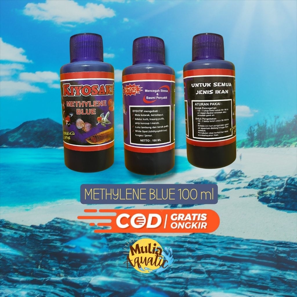 Jual Methylene blue 100 ml - Metilen biru 100 ml - Obat biru ikan 100 ...