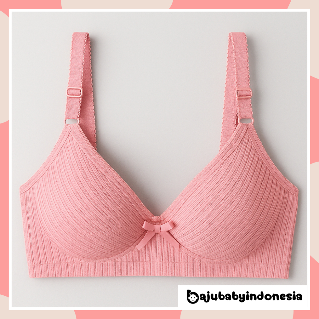 Jual BBI BH pakaian dalem motif garis renda pita bra wanita jumbo push ...