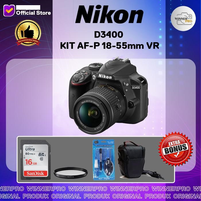 Jual KAMERA DSLR NIKON D3400 / D 3400 KIT AF-P 18-55mm VR / NIKON D3400 ...
