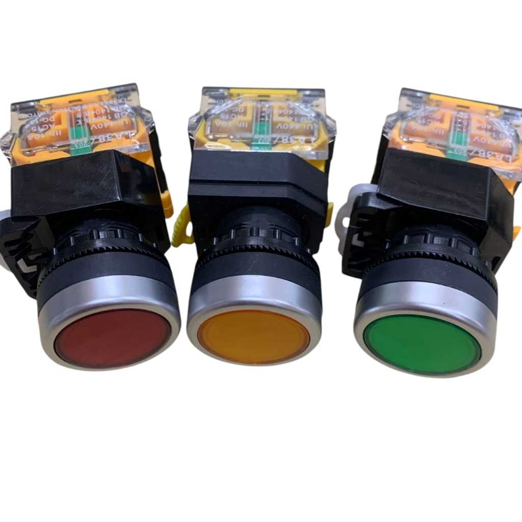 Jual PUSH BUTTON ON 22MM/Push Button Proyek/Merah/Kuning/Hijau/Non ...