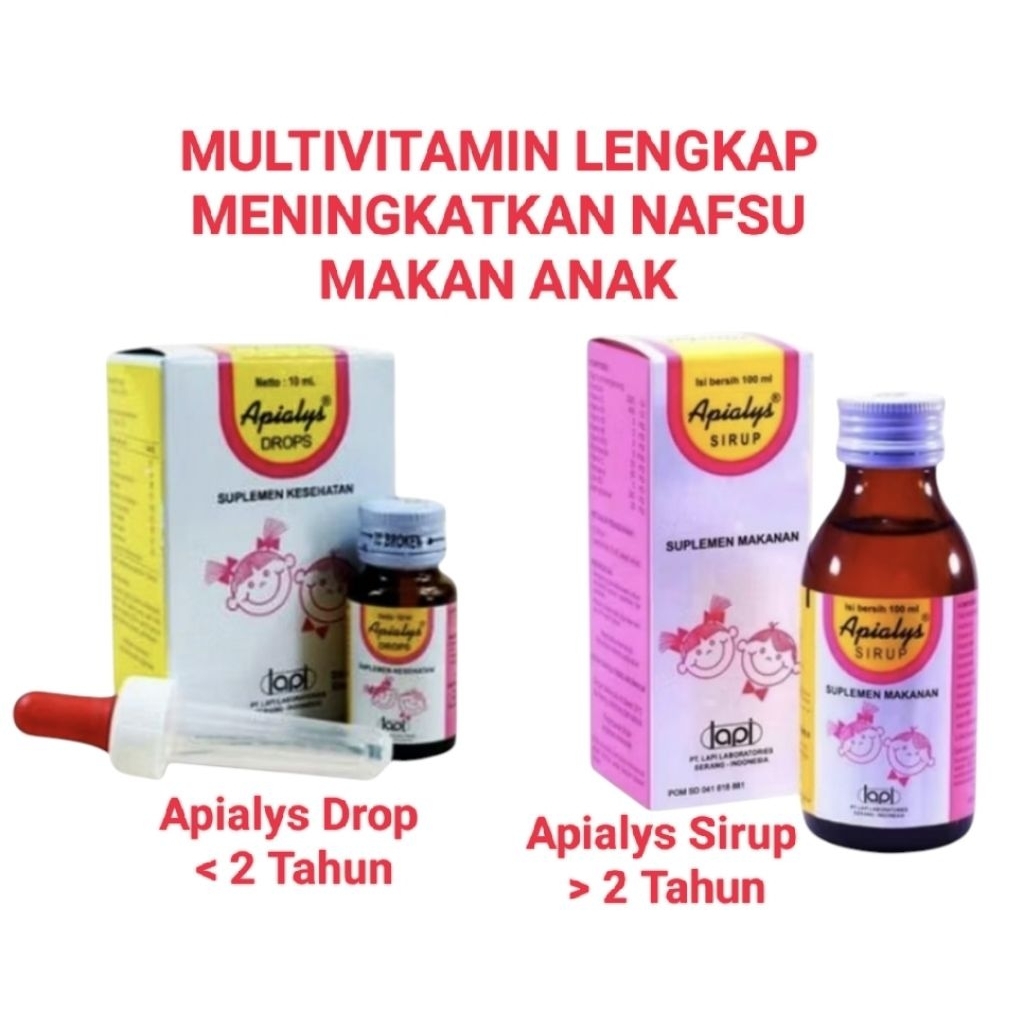Jual APIALYS DROP/Sirup Multivitamin Nafsu Makan dan Pertumbuhan Anak ...