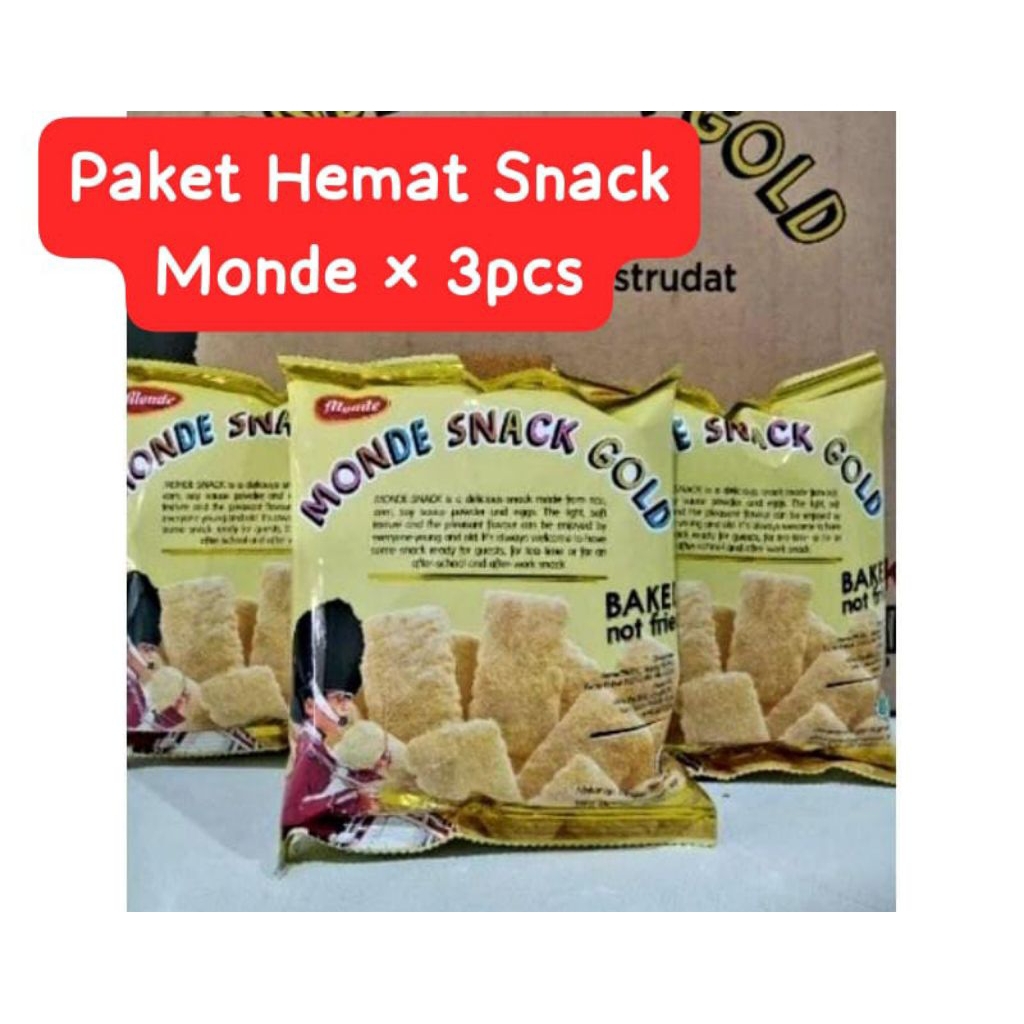 Jual Monde Snack Gold 27gram x 3 pcs | Shopee Indonesia