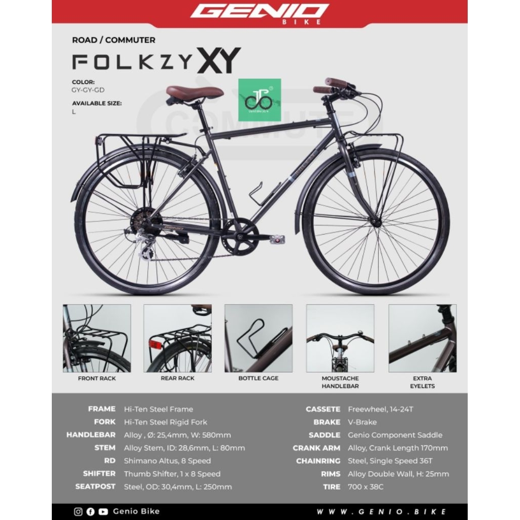 Jual Sepeda Touring Gravel Genio FOLKZY XY Terbaru Road Commuter ...