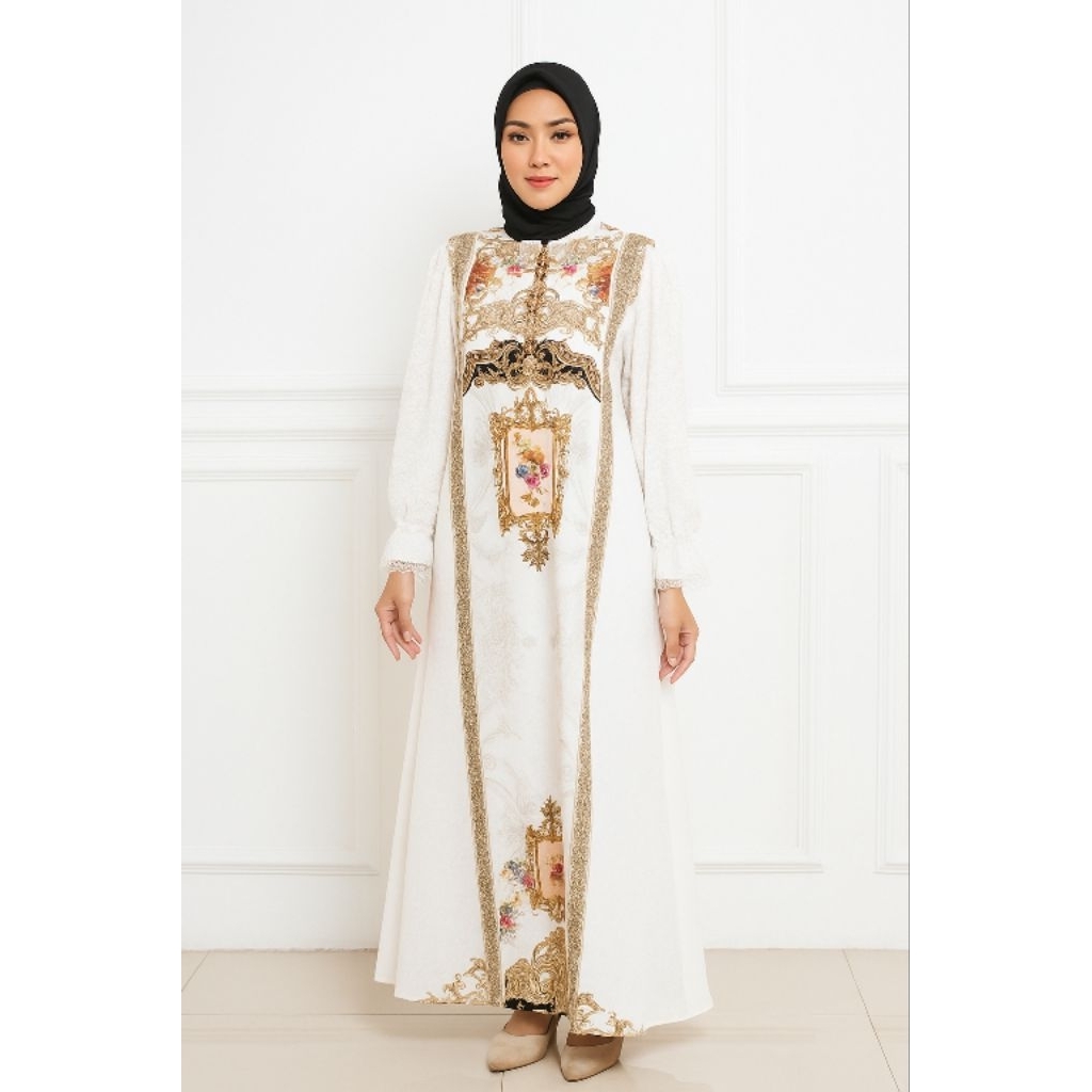 Jual OutfitbyMeta Mafaza dress sultan mix brukat chantili Gamis mewah kondangan Gamis sultan ...