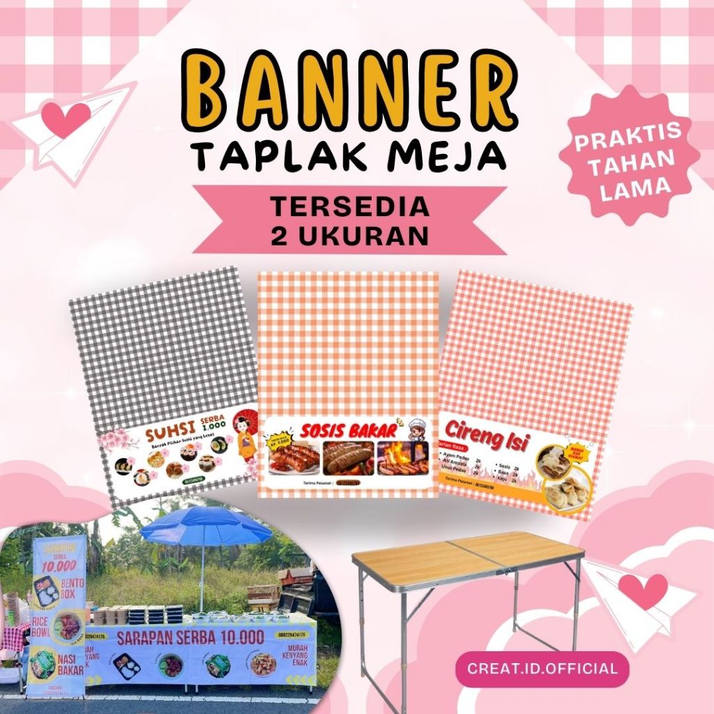 Jual BANNER TAPLAK MEJA 2IN1 UNTUK MEJA LIPAT PORTABLE BEBAS DESAIN ...