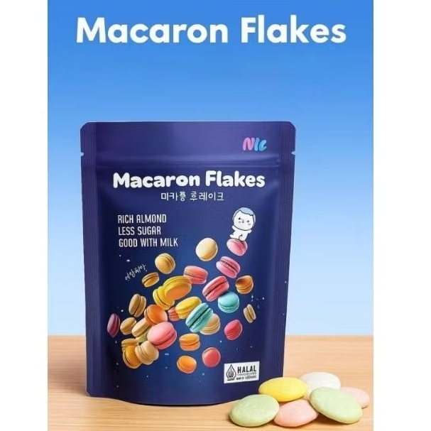 Jual Biskuit Macaron Flakes Macaron Shell Rendah Gula Bebas Gluten ...
