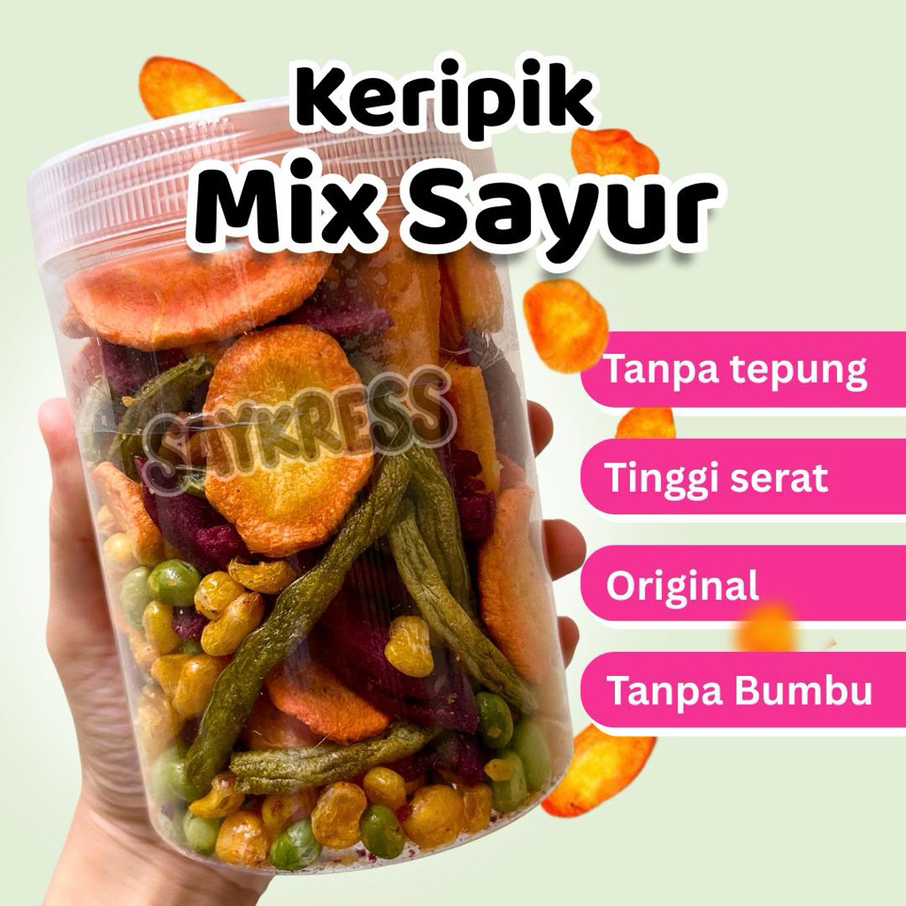 Jual Saykress Snack Sehat Keripik Mix Sayur 750 ml | Cemilan Original ...