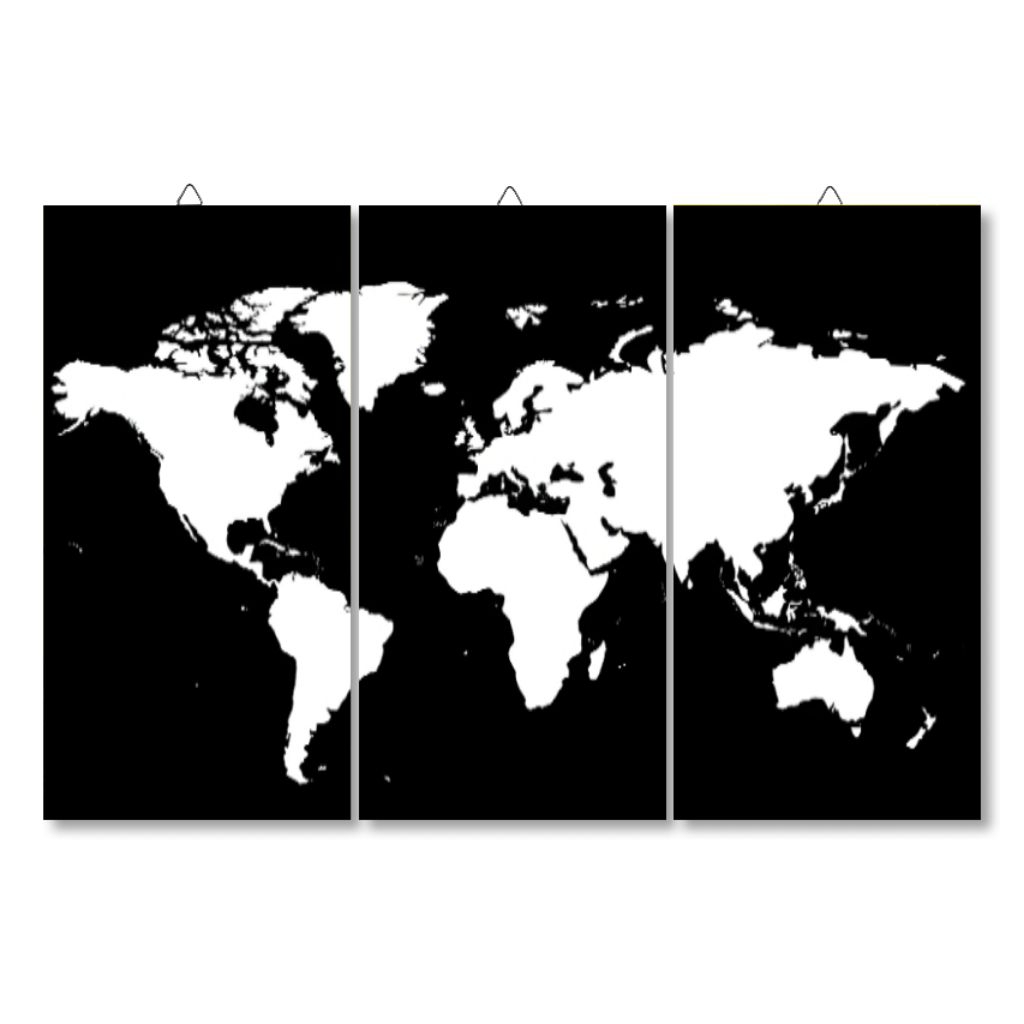 Jual Hiasan Dinding Map Dunia Minimalis 3 Panel MDF | Wall Decor World ...