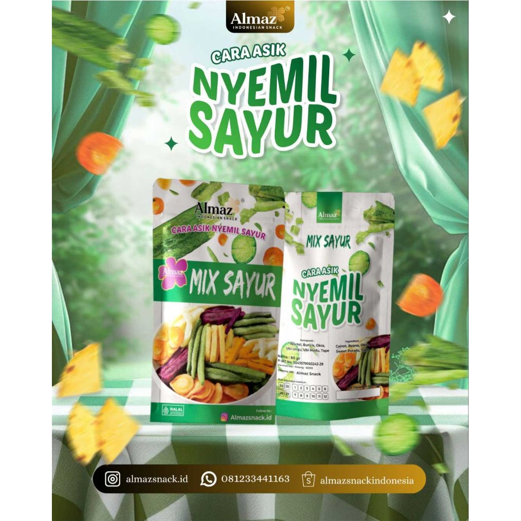 Jual Almas Snack - Keripik Mix Sayur (90gr) (Premium Packaging ...