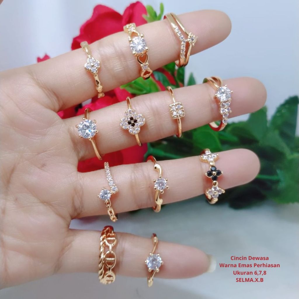 Jual Cincin Perhiasan Aksesoris Titanium Xuping Tembaga Lapis Emas 18,24 Karat C87 | Shopee ...