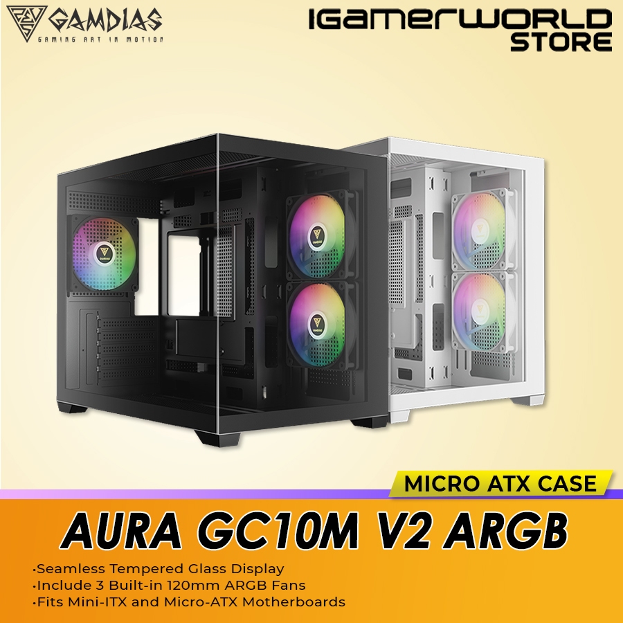 Jual Gamdias AURA GC10M V2 ARGB Micro mATX PC Casing Computer Case ...