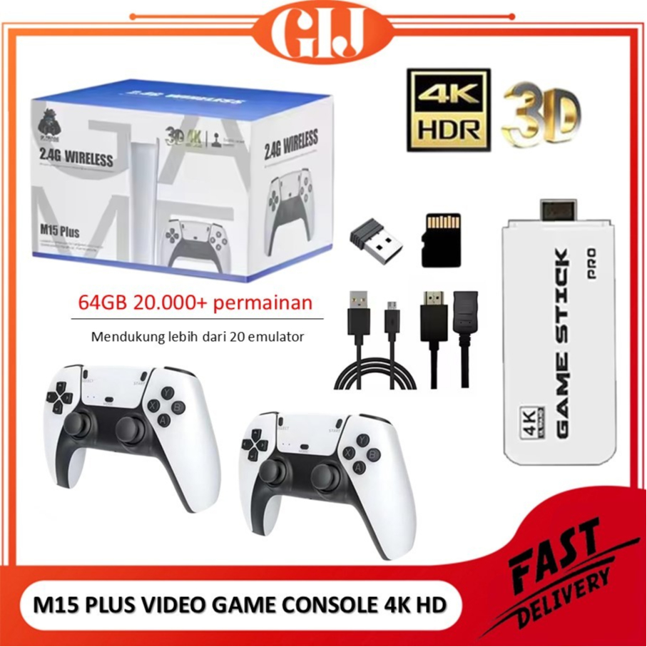 Jual Game Stick M15 Plus Gamepad 2 Player Game Stick 4K Console ...