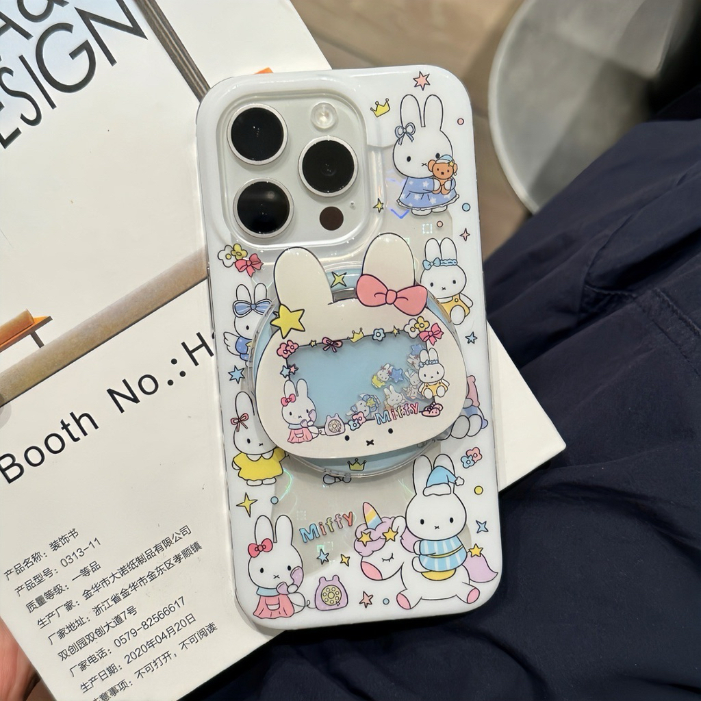 Jual Cute White Bunny Unicorn angel Magnetic Popsocket Magsafe Case ...