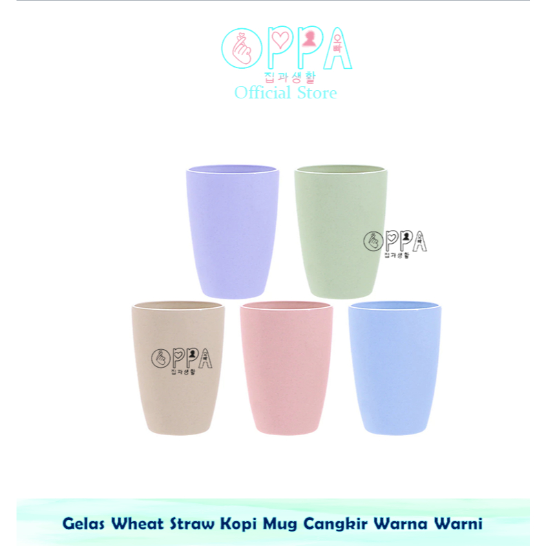 Jual Gelas Wheat Straw Kopi Mug Cangkir Warna Warni / Gelas Gandum ...