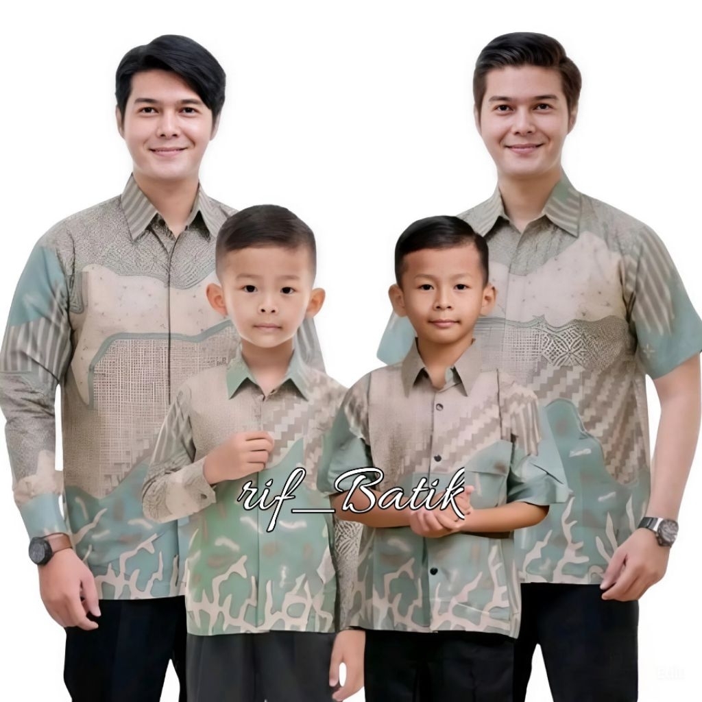 Jual Kemeja Batik PriaBatik Ayah dan Anak laki Laki Motif Inara Batik ...