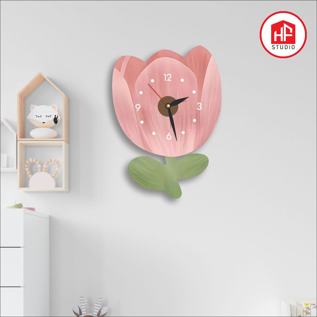 Jual HF STUDIO | ID45 Jam Dinding Ukir Aesthetic Tulip Estetik || Jam ...