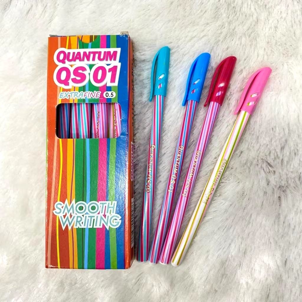 Jual Pulpen Merk QUANTUM Type QS-01 Smooth Writing ukuran 0,5mm 1 Box ...