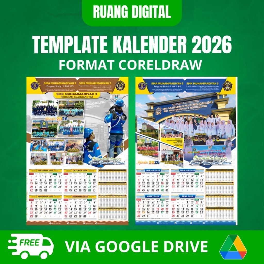 Jual Template Kalender 2026 Format CDR ( 4 Bulanan ) Lengkap Jawa Hijriyah | Shopee Indonesia