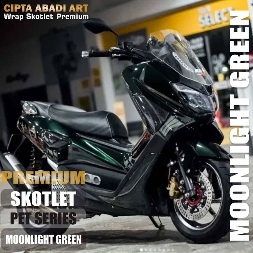 Jual SKOTLET STICKER MOONLIGHT GREEN SUPER GLOSSY PREMIUM LEBAR 50CM ...