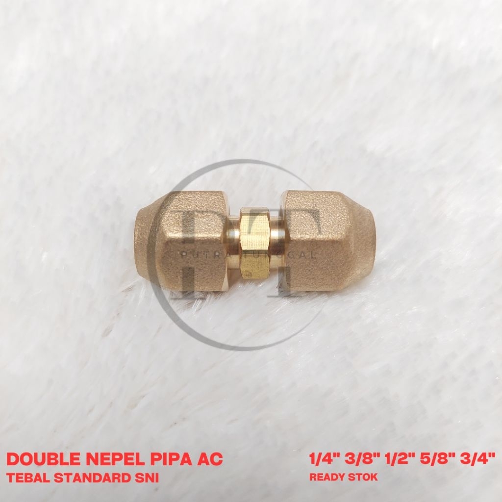 Jual DOUBLE NEPPLE PIPA AC 1/4" 3/8" 1/2" 5/8" 3/4" SAMBUNGAN PIPA AC ...