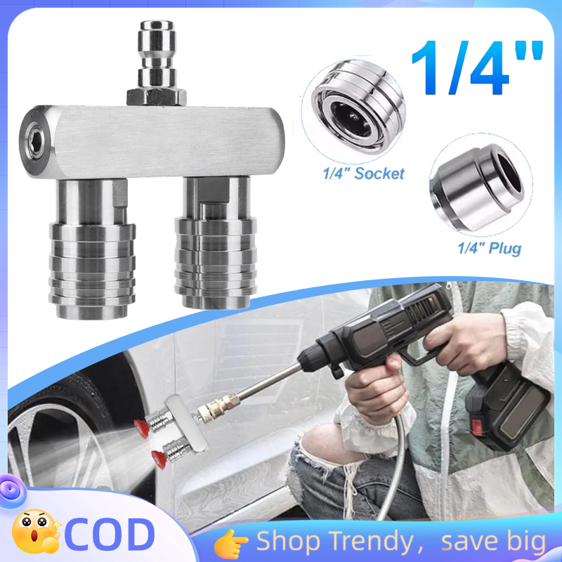 Jual 1/4 Inch Qrj Adapter Quick Release Jet Washer Dual Nozzle Tip ...