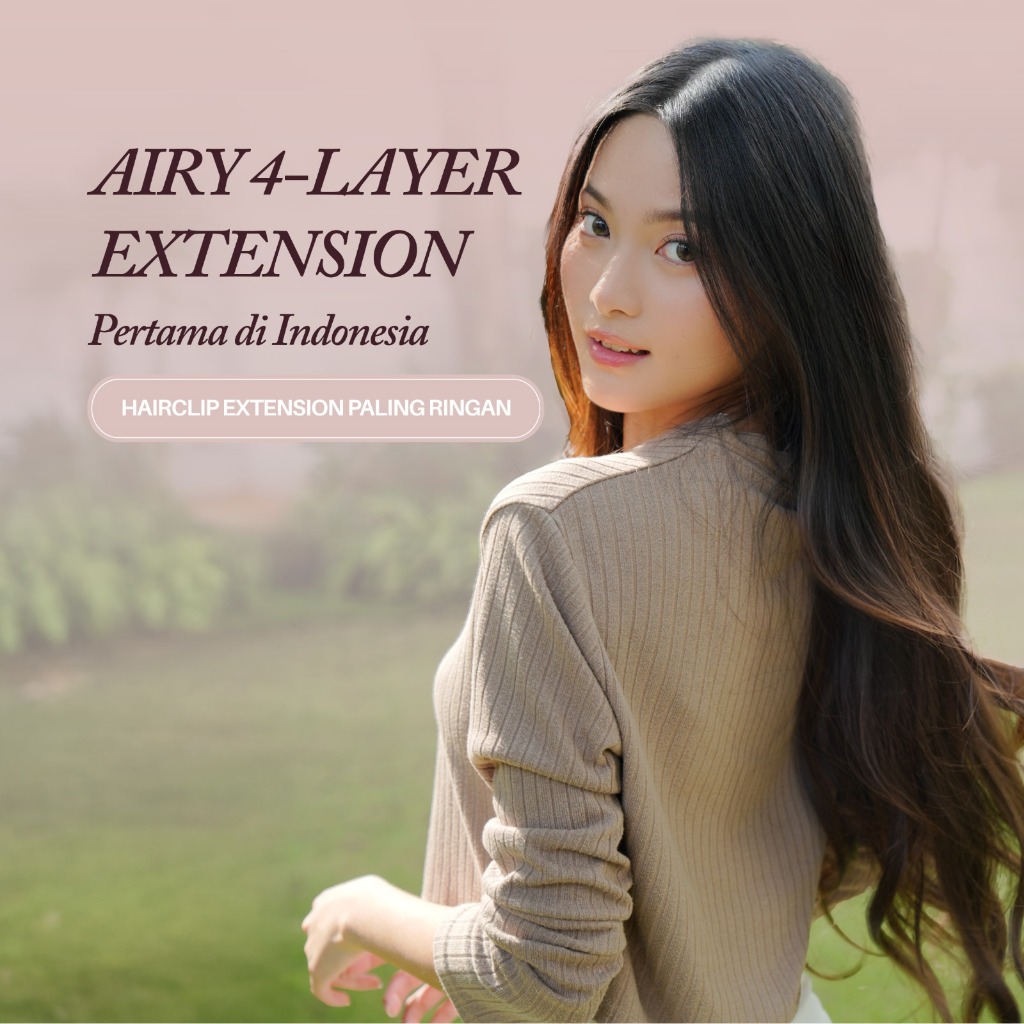 Jual AIRY EXTENSION 60 CM – Hairclip rambut 4 layer gelombang natural ...