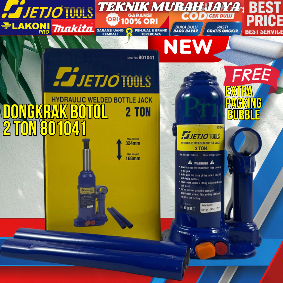 Jual JETJO 801041 Dongkrak Botol 2 Ton Heavy Duty Hydraulic Bottle ...