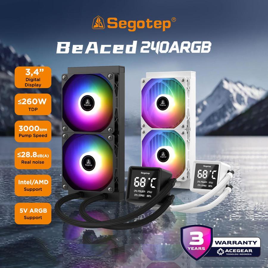 Jual Segotep BeAced 240 ARGB Digital Display AIO Cooler 240mm A-RGB ...