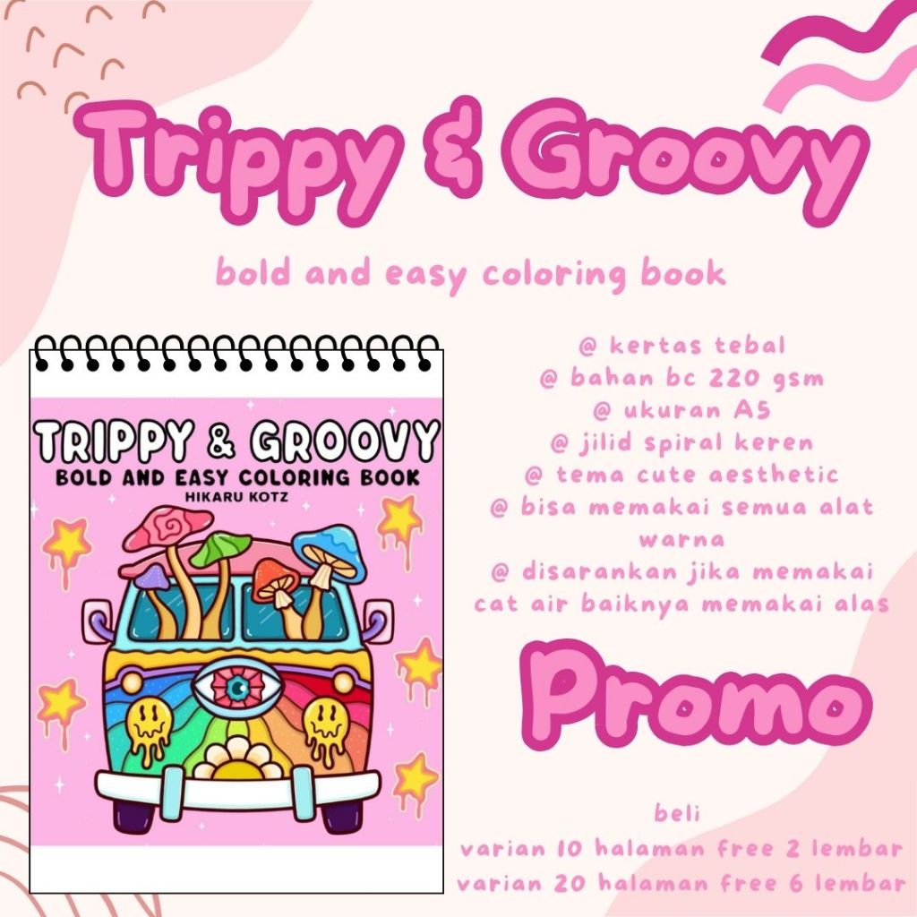 Jual Trippy & Groovy Bold And Easy Coloring Book Buku Mewarnai Anak ...