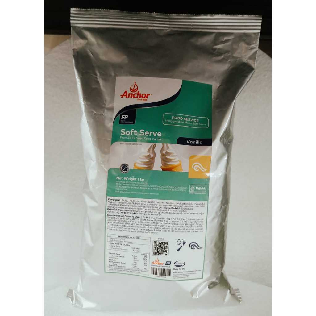 Jual Anchor Soft Serve Premiks Es Susu rasa Vanilla 1 Kg Vanilla ice ...