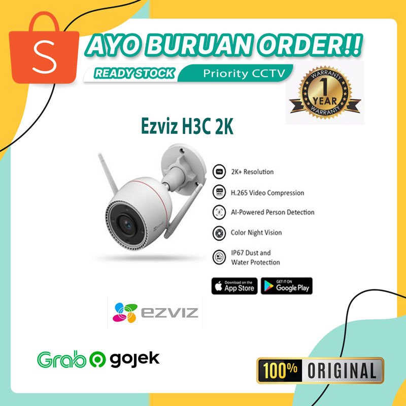Jual Ezviz H3C 4MP Color Night Vision 2K IP Cam Outdoor Kamera CCTV ...