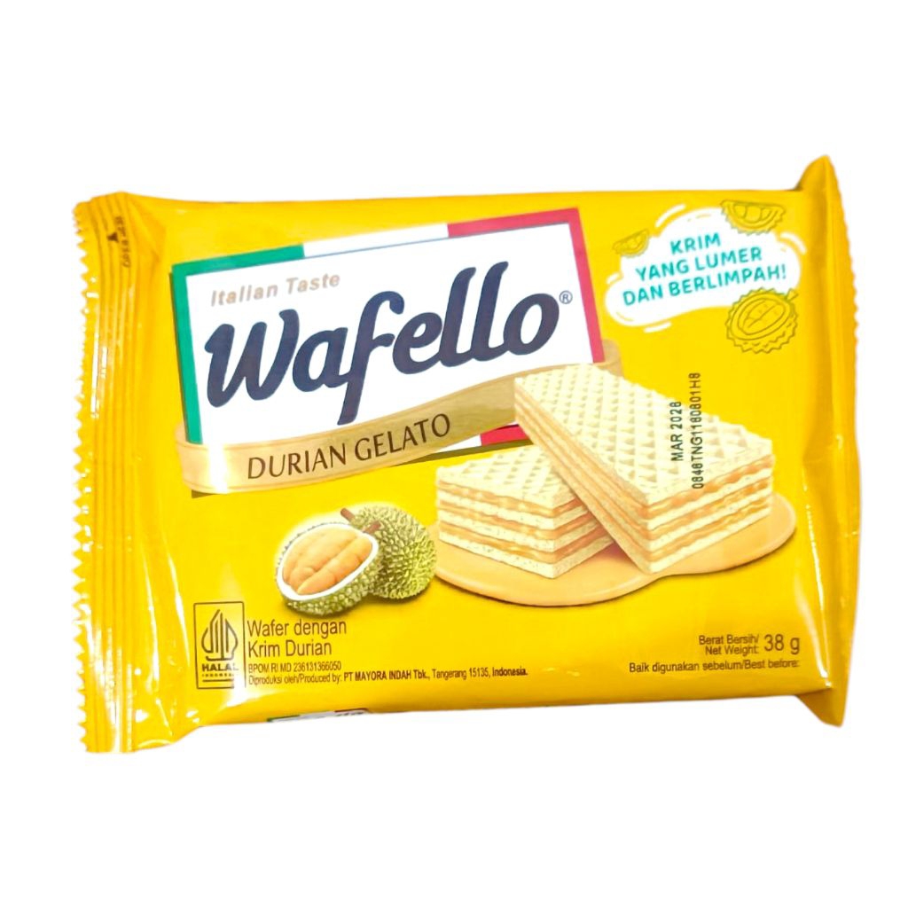 Jual Wafello Wafer Durian Gelato 38 GR EXP APRIL 2026 | Shopee Indonesia