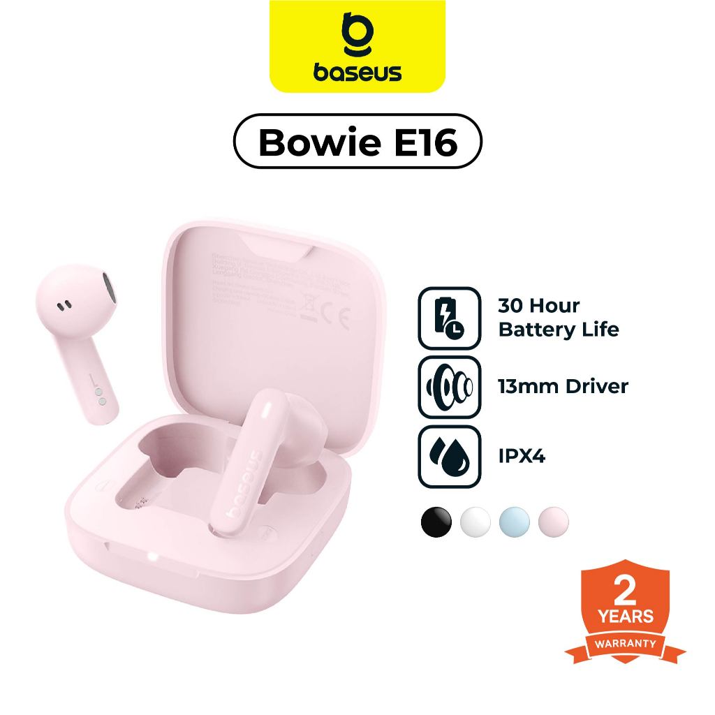 Jual BASEUS TWS Bowie E16 Playing Time 30 Jam HD Audio 13mm Driver IPX4 ...