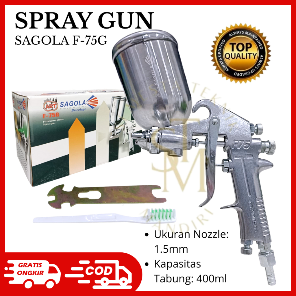 Jual READY!!! SAGOLA SPRAY GUN ANGIN TABUNG ATAS F75 Semprotan Cat ...