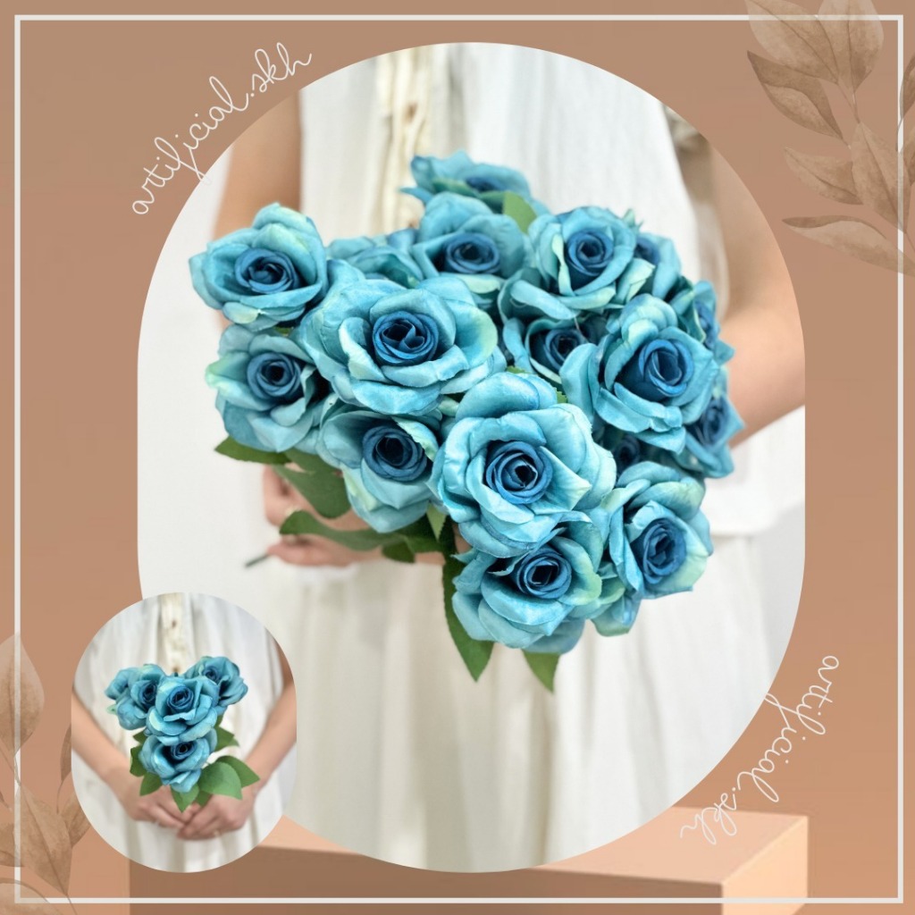 Jual 5HEAD ROSE SILK BOUQUET Bunga Mawar Rose Kombinasi x5(satuan ...