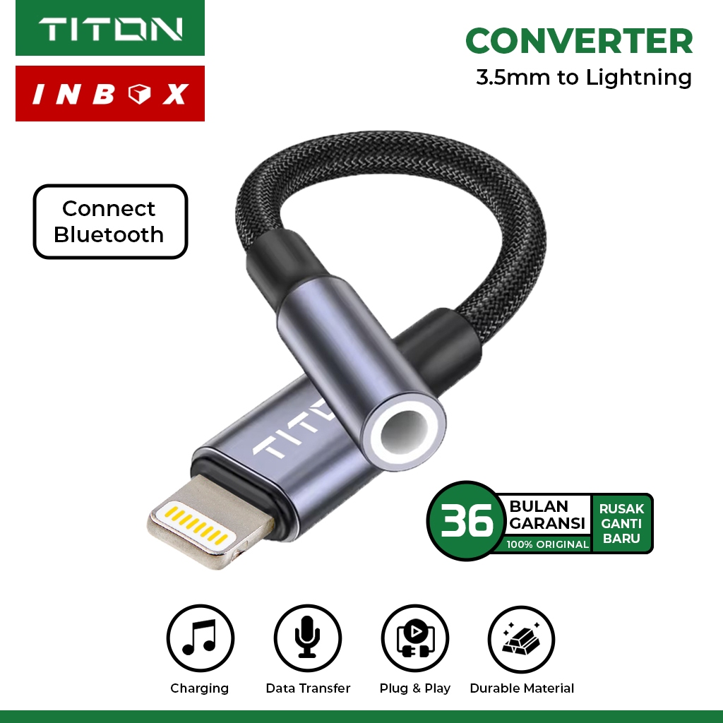 Jual TITON Converter Lightning to 3.5mm AUX Jack Audio Splitter iPhone ...