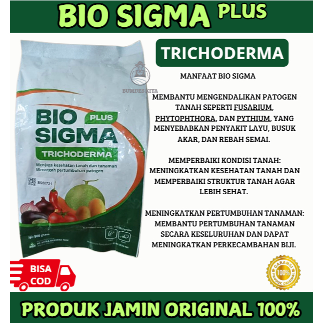 Jual Fungisida BIO SIGMA PLUS TRICHODERMA 500g pencegah layu fusarium ...