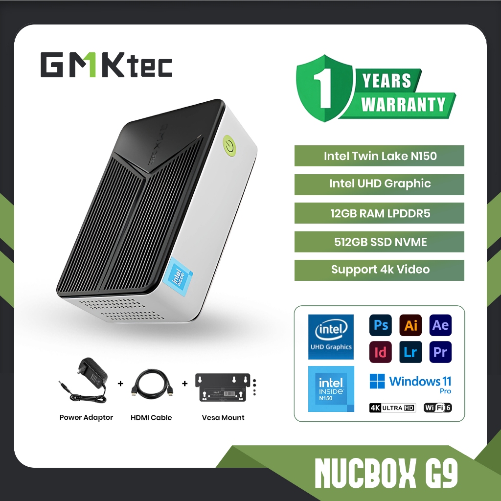 Jual GMKtec MINI PC NAS NucBox G9 - Intel Twin Lake N150 Dual Boot RAM ...