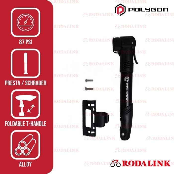 Jual Polygon Pompa Ban Sepeda Mini Pump Telescopic Air Lite 100psi ...