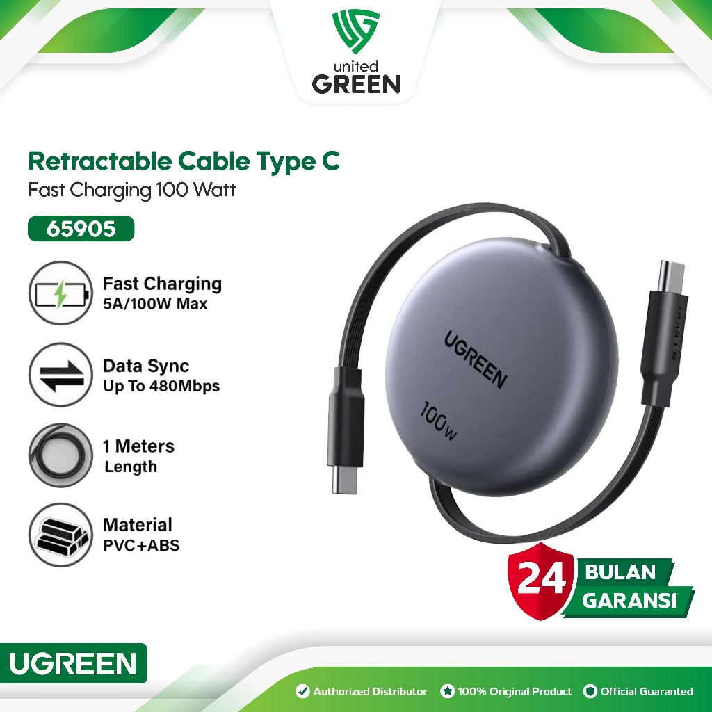 Jual UGREEN 65905 Kabel Data Type C To Type C PD Super Fast Charging 2. ...