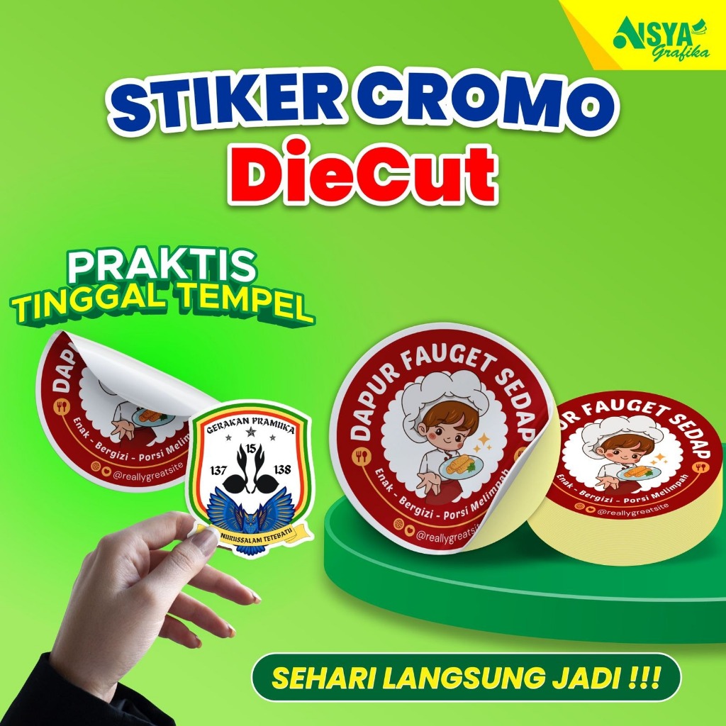 Jual CETAK A3+ STIKER CROMO CUTTING PUTUS DIE CUT / stiker bontak die ...