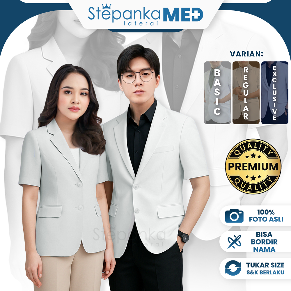 Jual [NEW ITEM!] Jas Dokter PREMIUM Lengan Pendek /Jas Dokter Snelli ...
