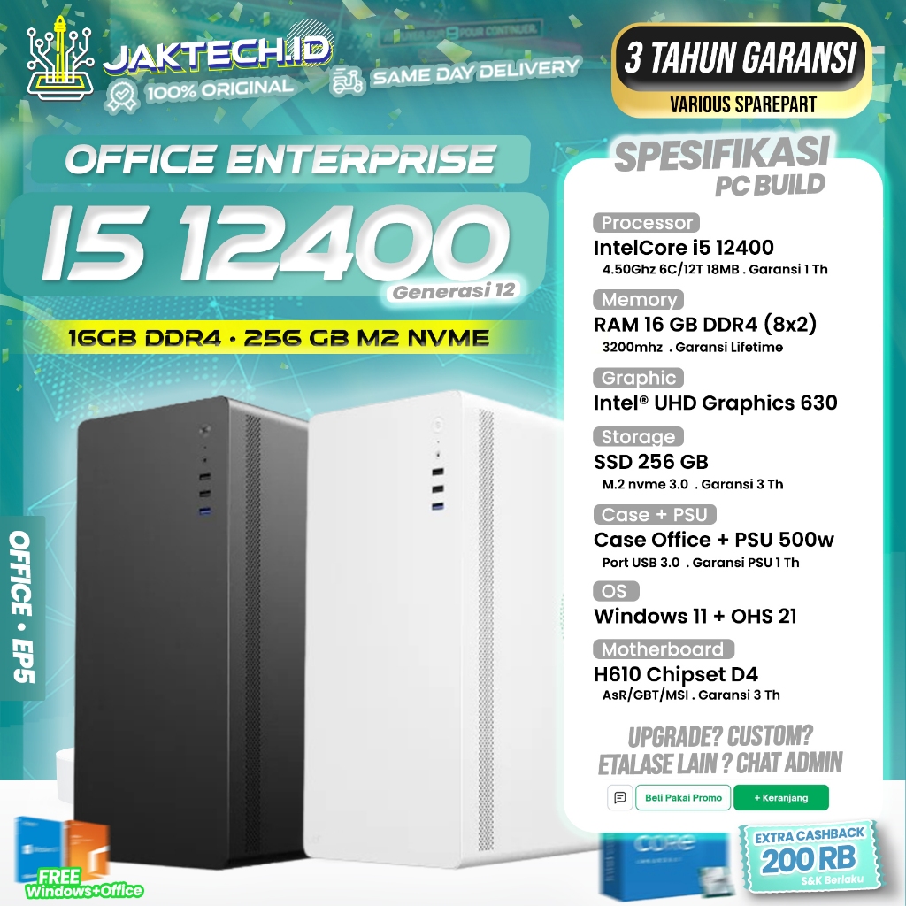 Jual PC Office i5 12400 / i7 12700 Gen 12/13/14/15 | Rakitan High ...