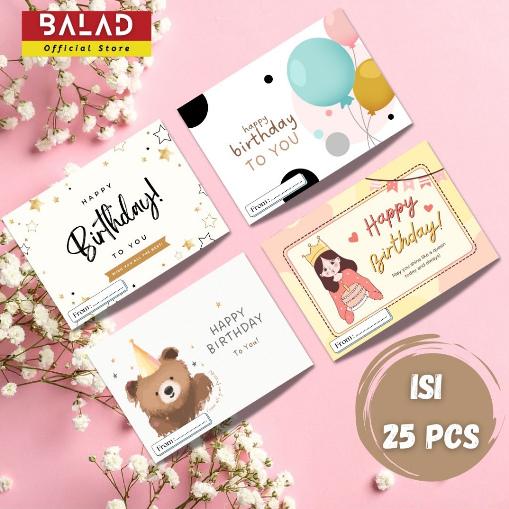 Jual Birthday Card / Kartu Ucapan Ulang Tahun Isi 25 pcs – Greeting ...