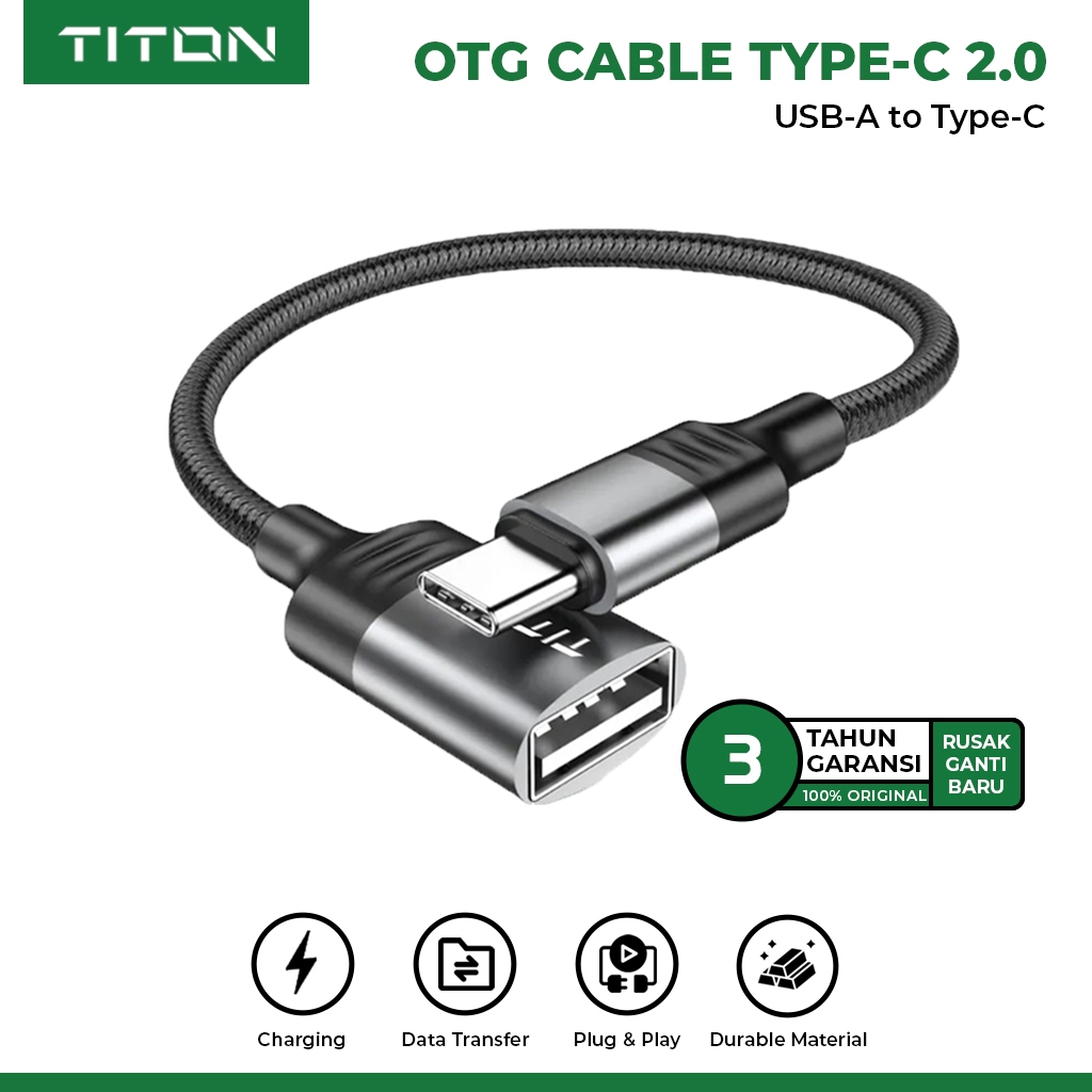 Jual TITON Kabel OTG Type C Converter USB-A to USB-C 2.0 Fast Charging ...