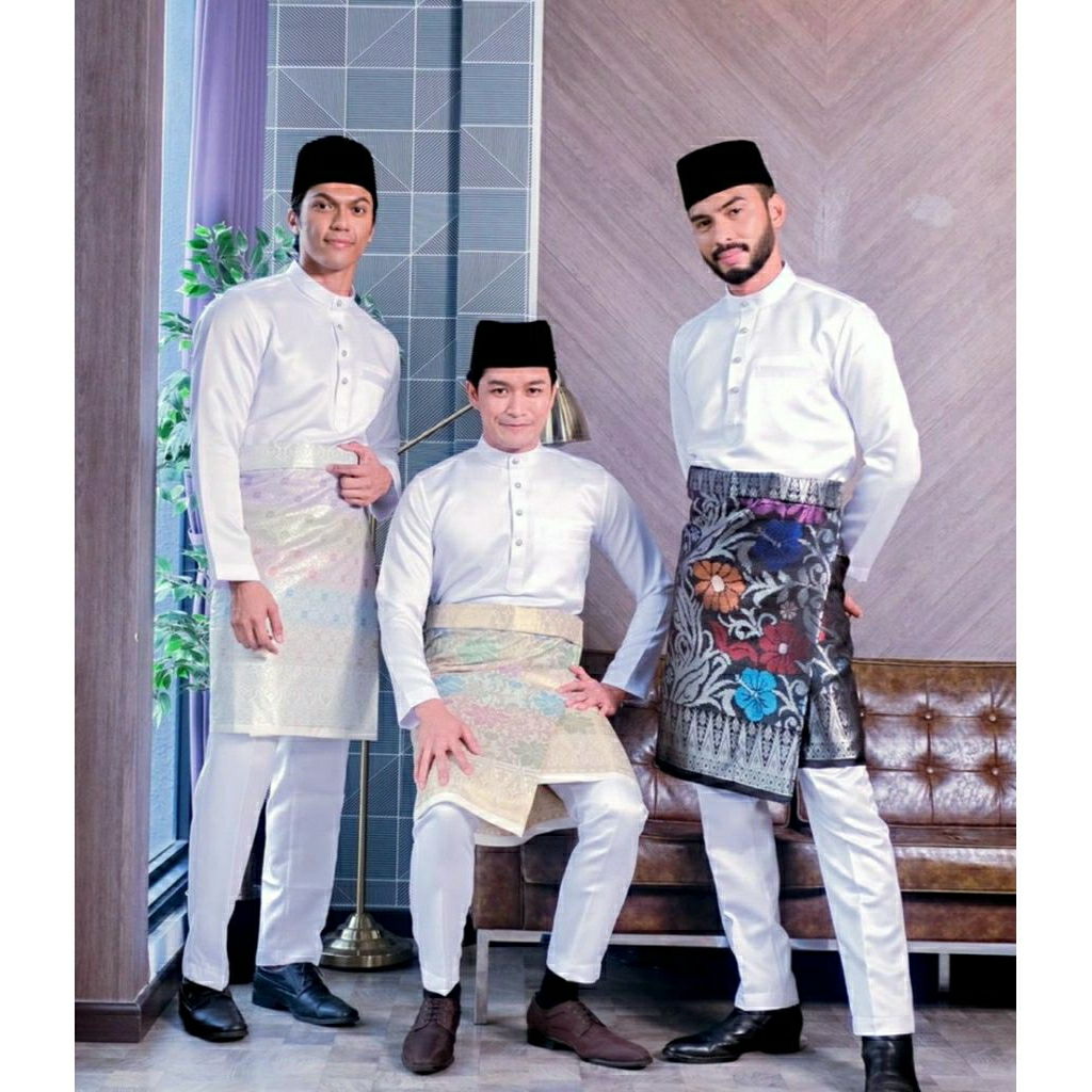 Jual Baju Akad Nikah Melayu Bonus Songket Putih Premium Style Sultan ...