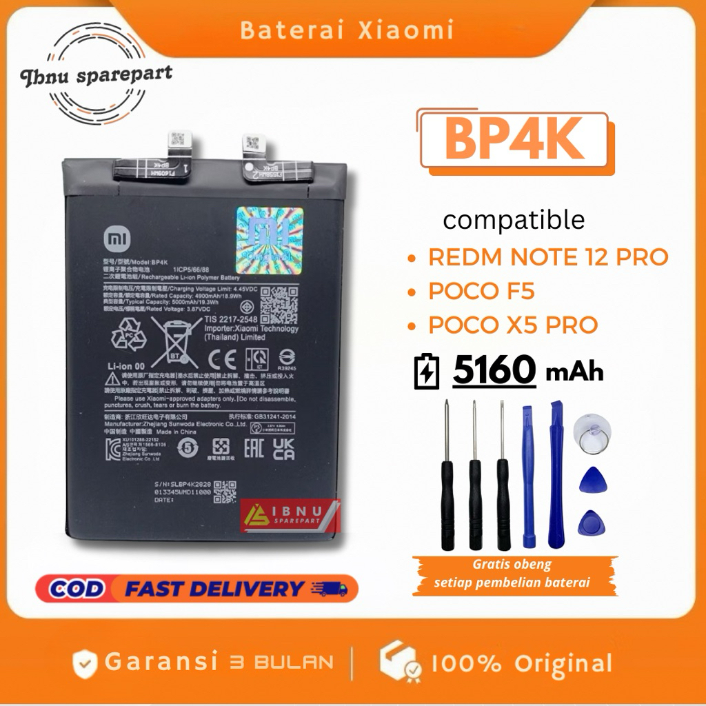 Jual BATERAI BATRE XIAOMI REDMI NOTE 12 PRO / POCO F5 / POCO X5 PRO ...