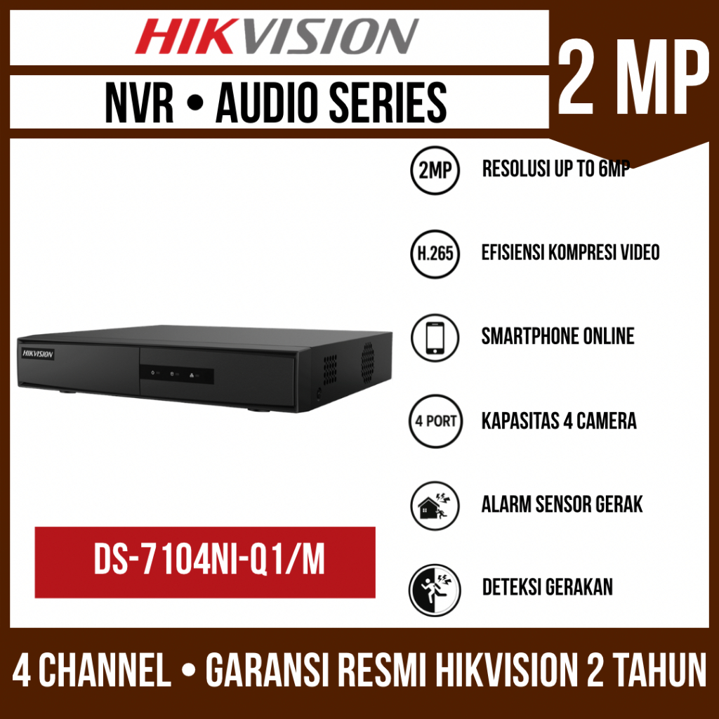 Jual Hikvision NVR 2MP Non Poe DS-7104NI-Q1/M DS-7108NI-Q1/M 4 Channel ...