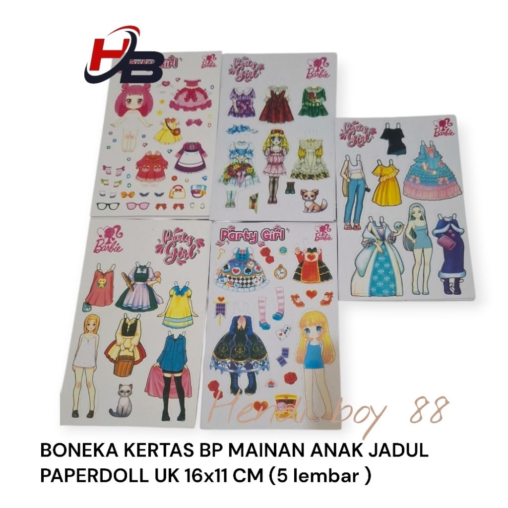 Jual BONEKA KERTAS BP MAINAN ANAK JADUL PAPERDOLL UK 16x11 CM(5l lembar ...